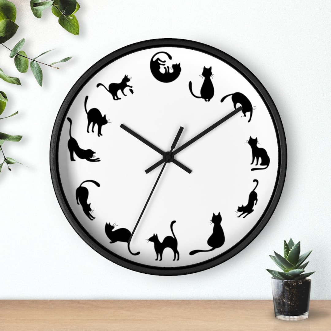 Black Cat Clock | Cat Lover Gift * Pet Lover Gift * Cat Owner Gift ...