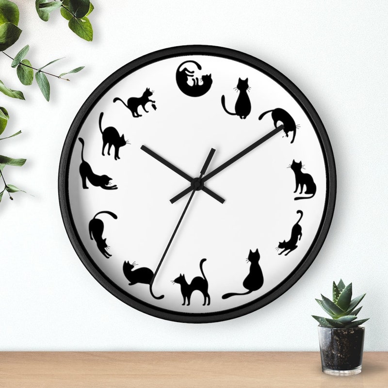 Black Cat Clock - Etsy