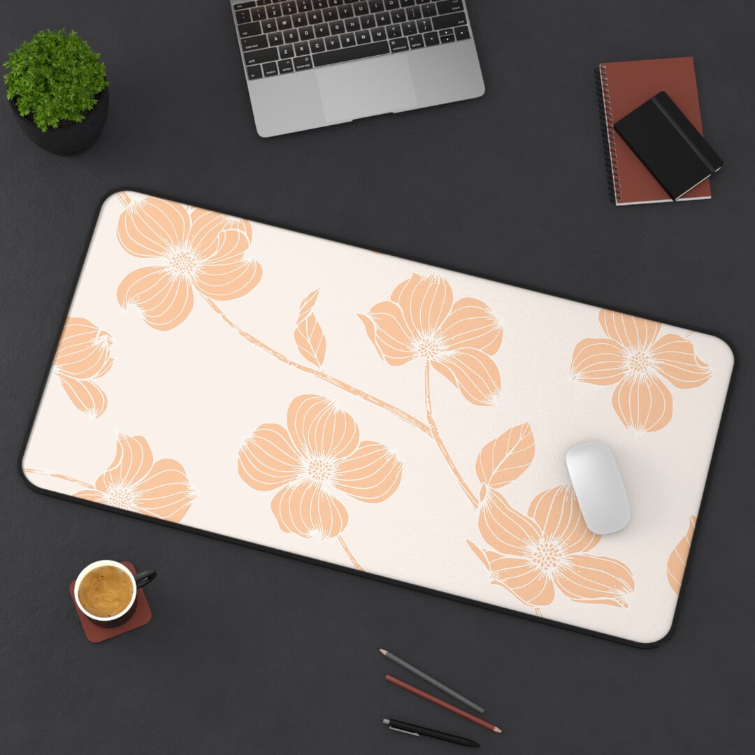 Boho Floral Desk Mat Xxl Extended Desk Pad Floral Desk Pad Large ...