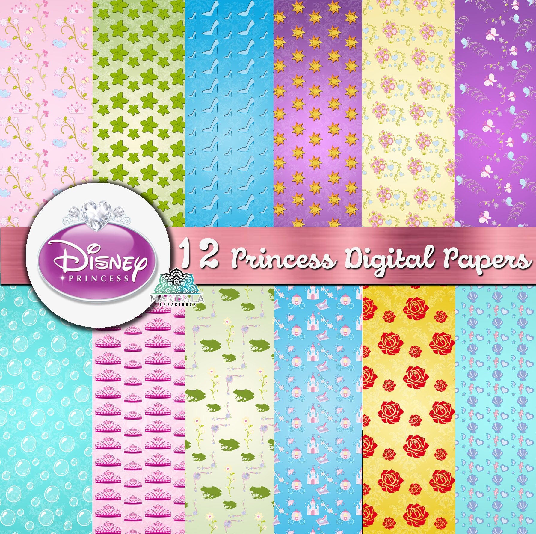 Digital Paper Princess PRINCESS DIGITAL PAPER Automatic | Etsy