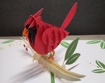 Cardinal 3d Pop up Card - Etsy