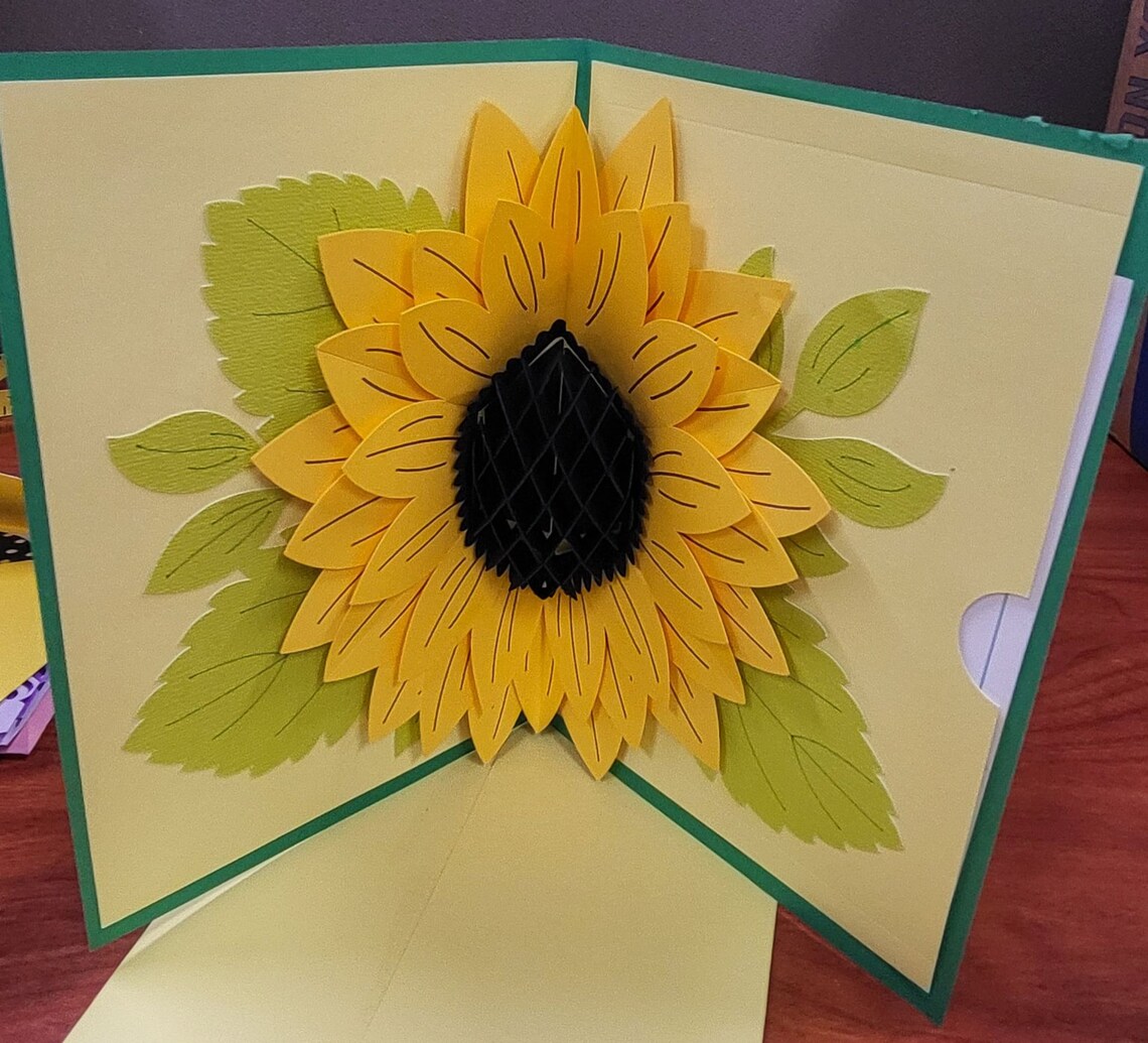 Sunflower Pop up Card | Etsy