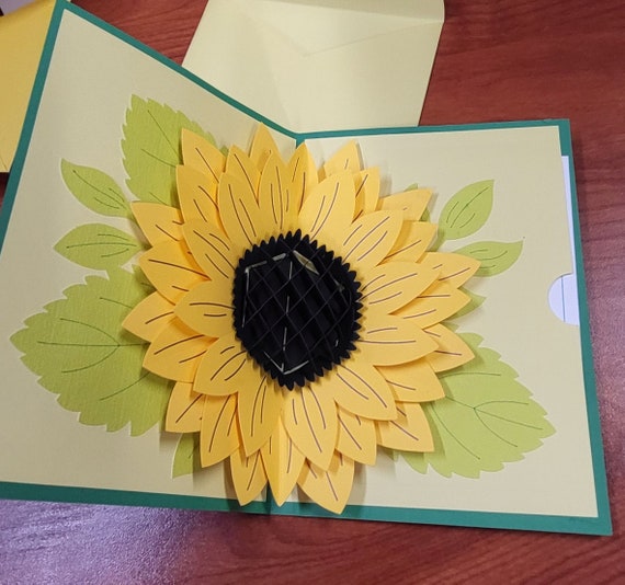 Sunflower Pop up Card | Etsy