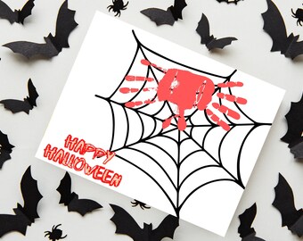 Halloween Spider Handprint Art - Etsy