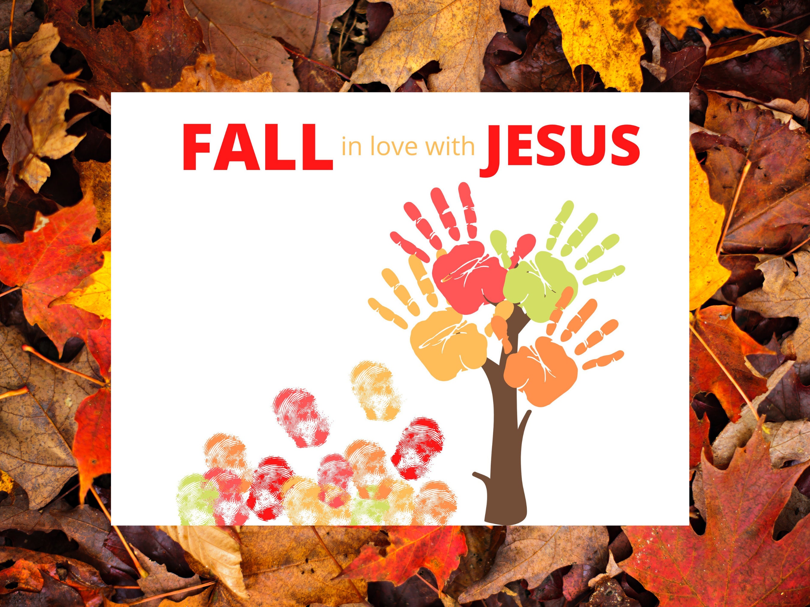 Fall in Love With Jesus Handprint Keepsake Art Fun Educational Finger ...