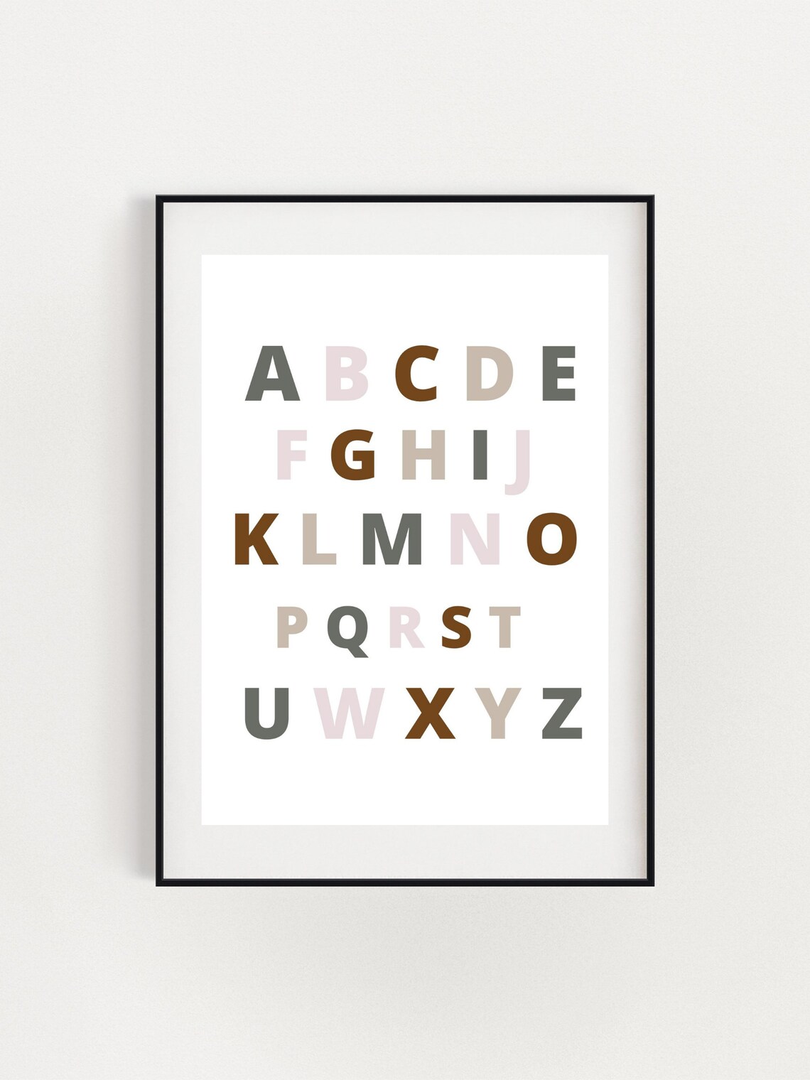 Nursery Alphabet Print, Montessori Bebe, Playroom Wall Art, Montessori ...