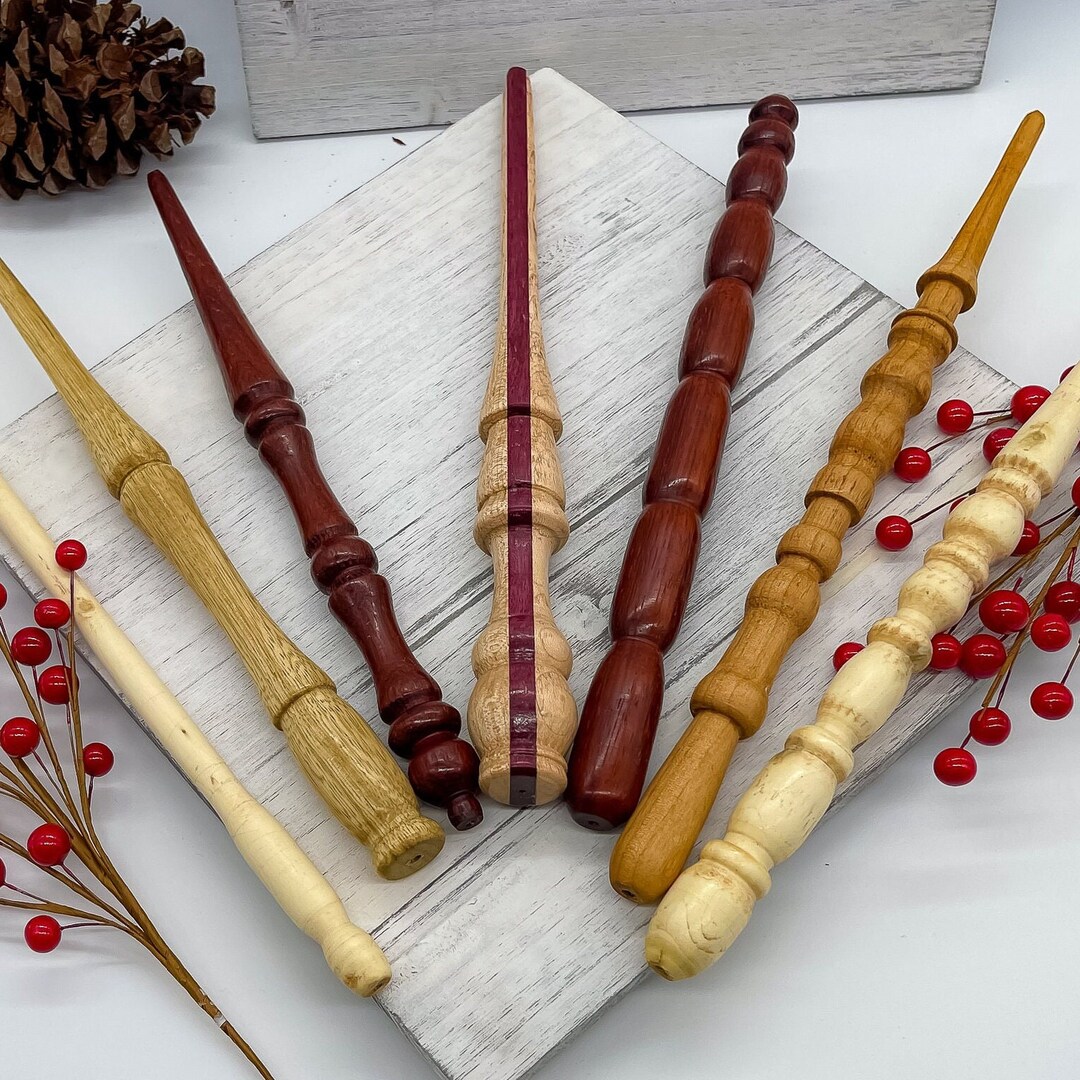 Handmade Wooden Beltane Wands Turned Wood Magick Wand Witch Wizard One ...