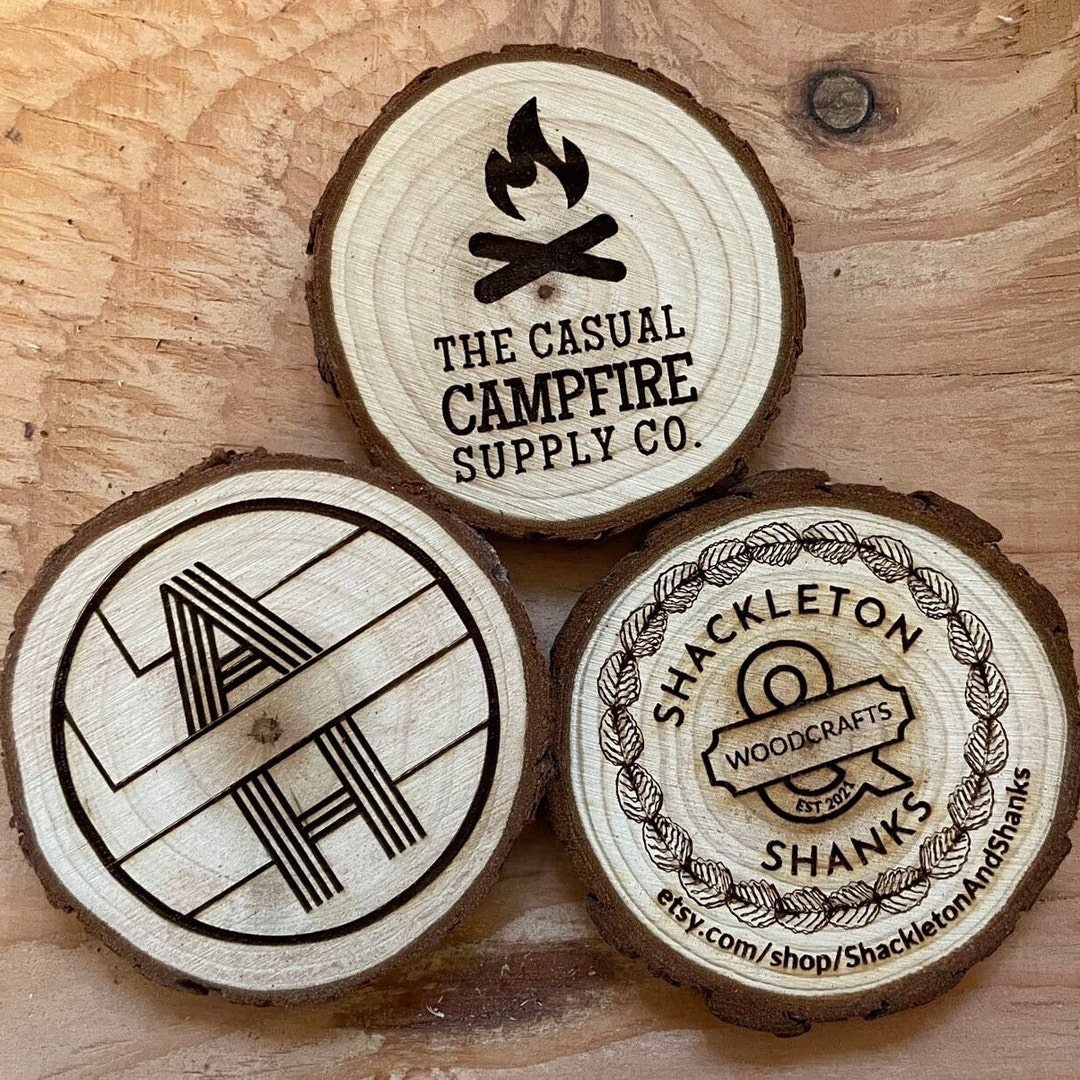 Custom Logo Magnets, Handmade Wood Slice Magnets, Made to Order Wood ...