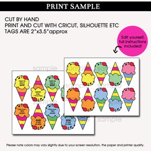 Ice Cream Gift Tag, Teacher Gift Tags, Appreciation Gift Tags, Party ...