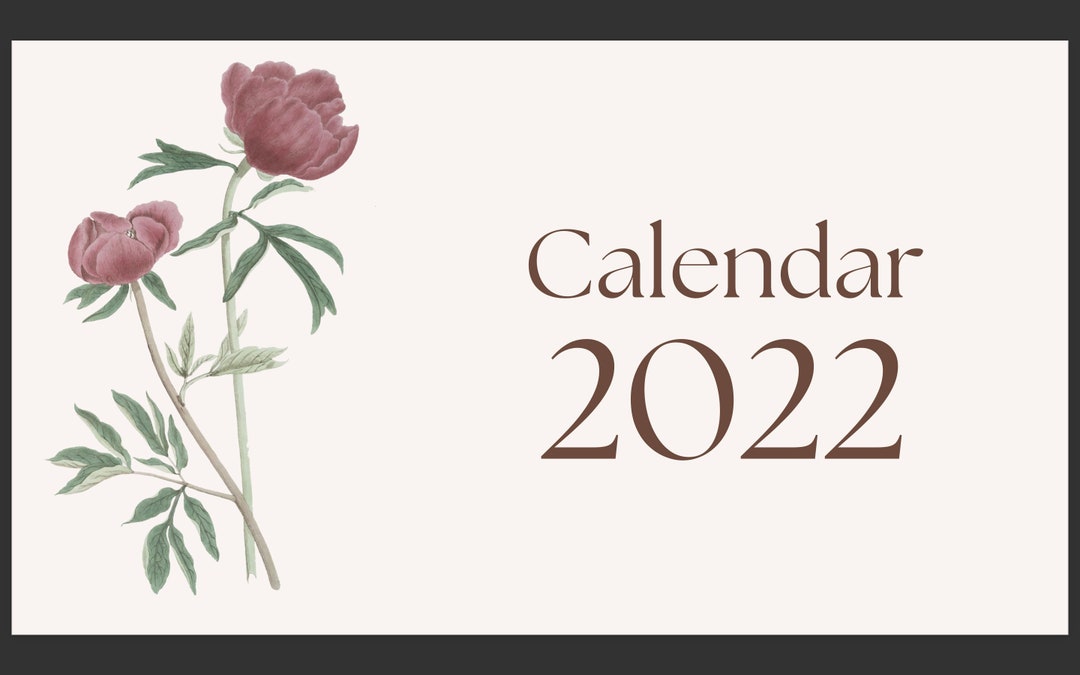 Flower Calendar 2022 - Etsy