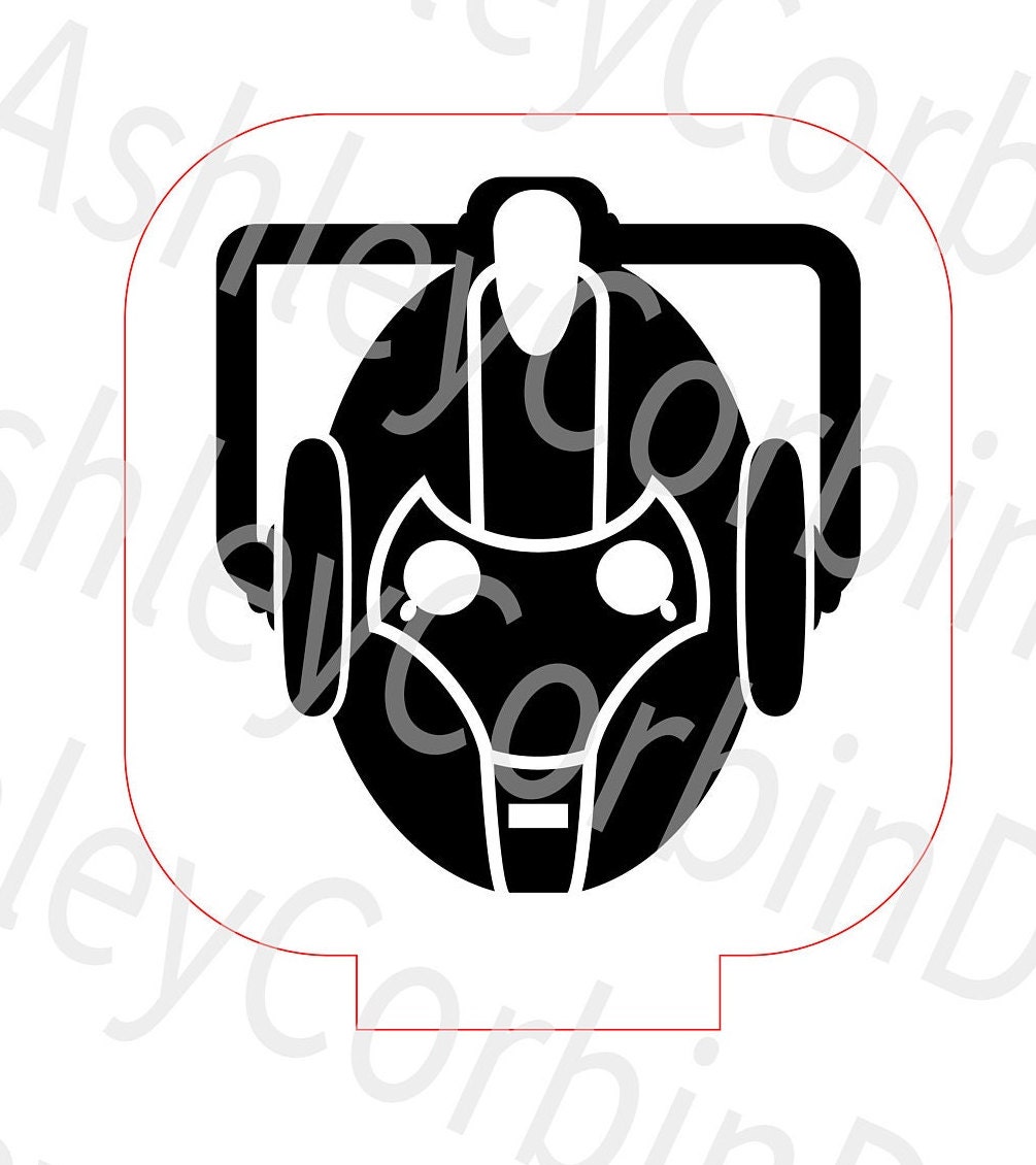 Dr. Who Inspired Cybermen Clipart SVG scalable Vector - Etsy