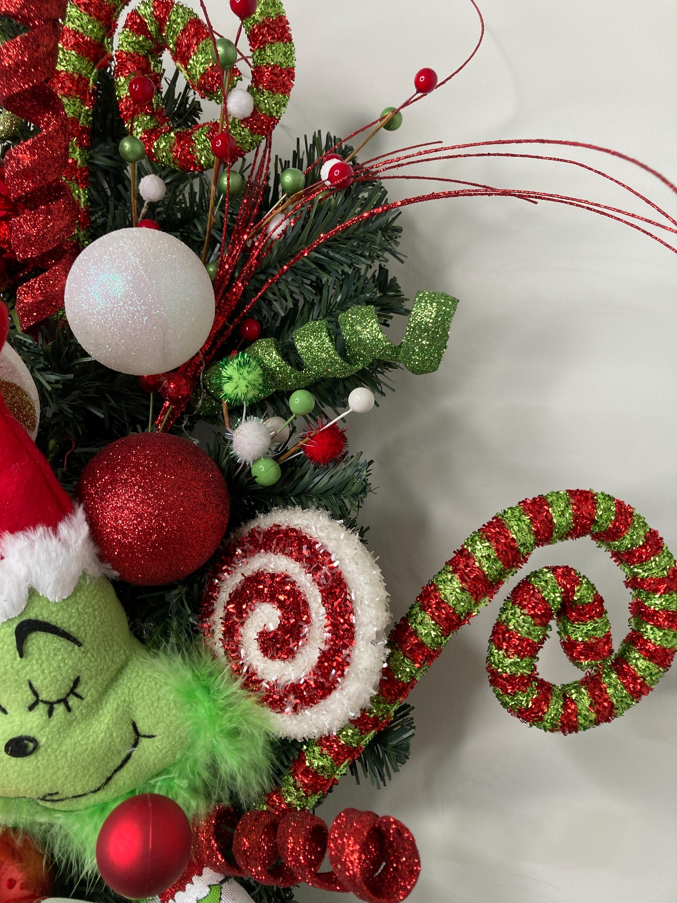 Grinch Inspired Swag,green Monster Swag, Grinch Inspired Christmas Swag ...
