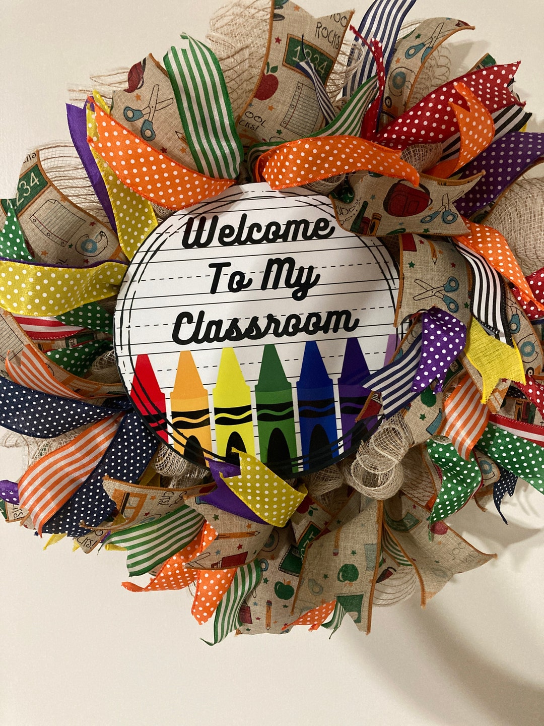 Welcome to My Classroom Wreath Teacher Wreath School Wreath - Etsy