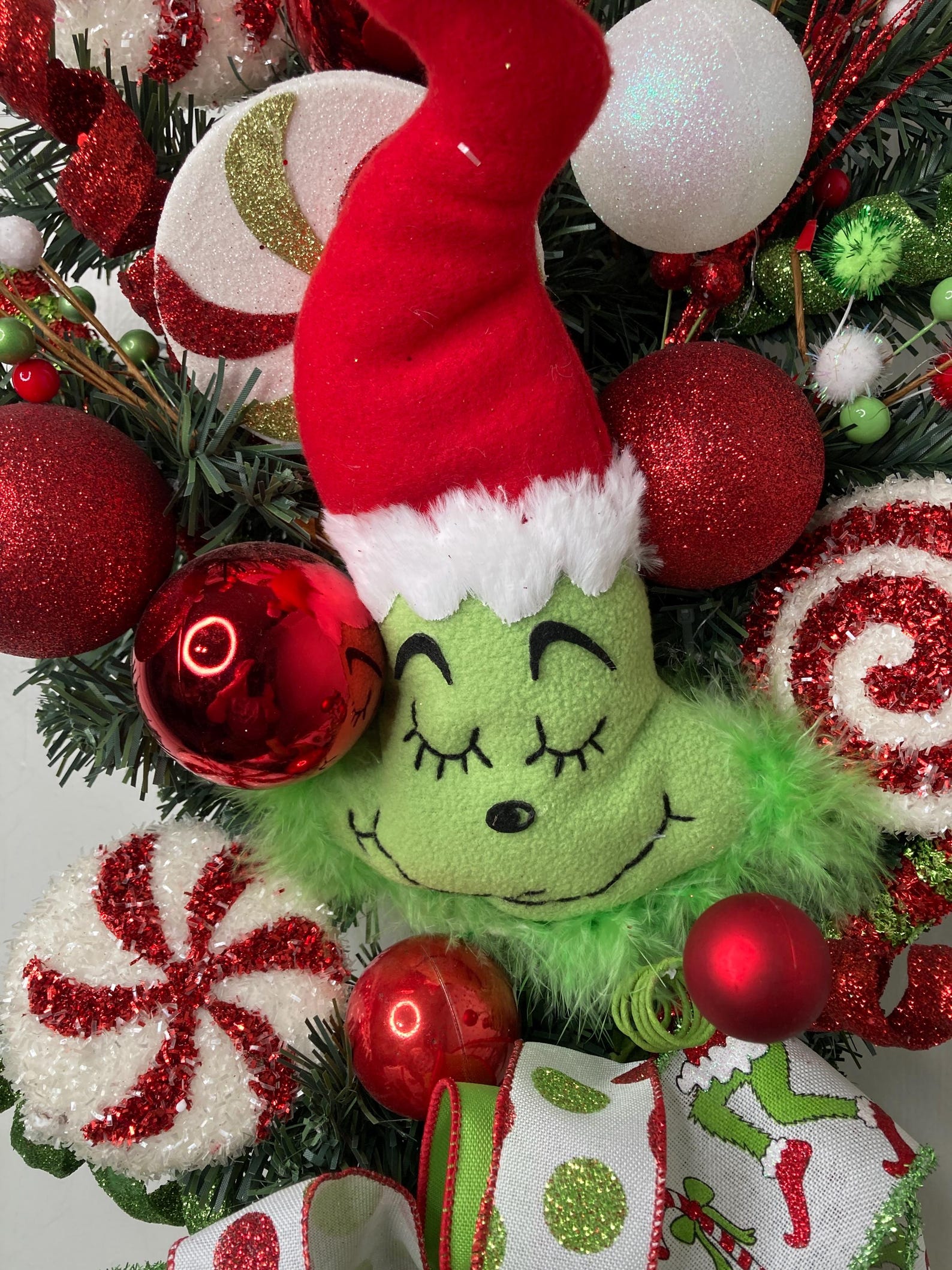 Grinch Inspired Swag,green Monster Swag, Grinch Inspired Christmas Swag ...