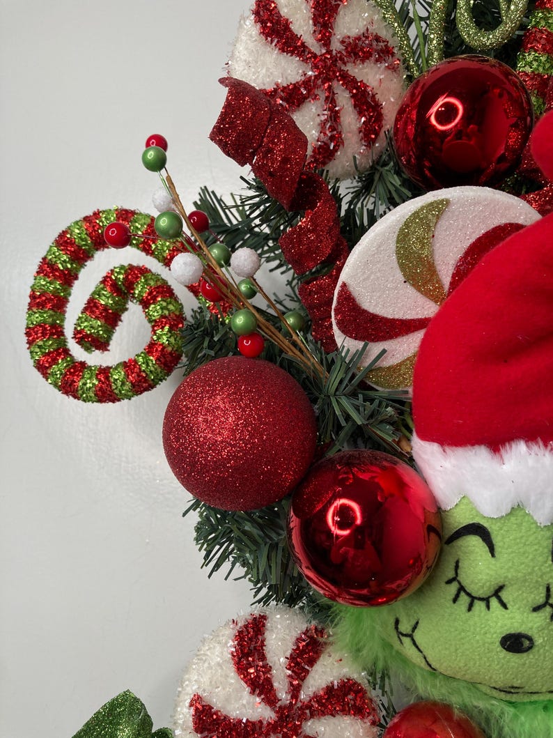 Grinch Inspired Swag,green Monster Swag, Grinch Inspired Christmas Swag ...