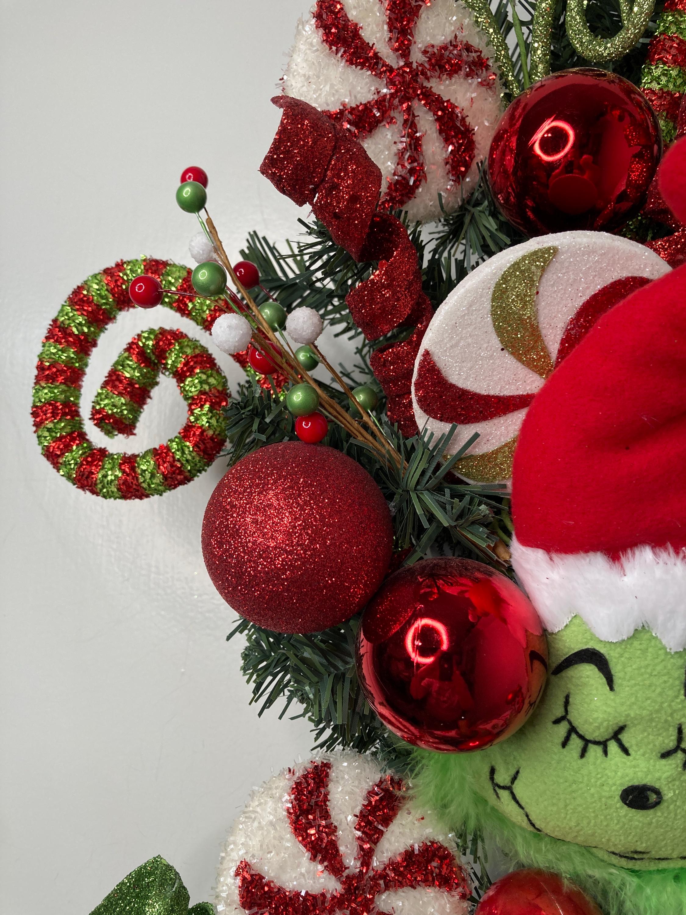 Grinch Inspired Swag,green Monster Swag, Grinch Inspired Christmas Swag ...