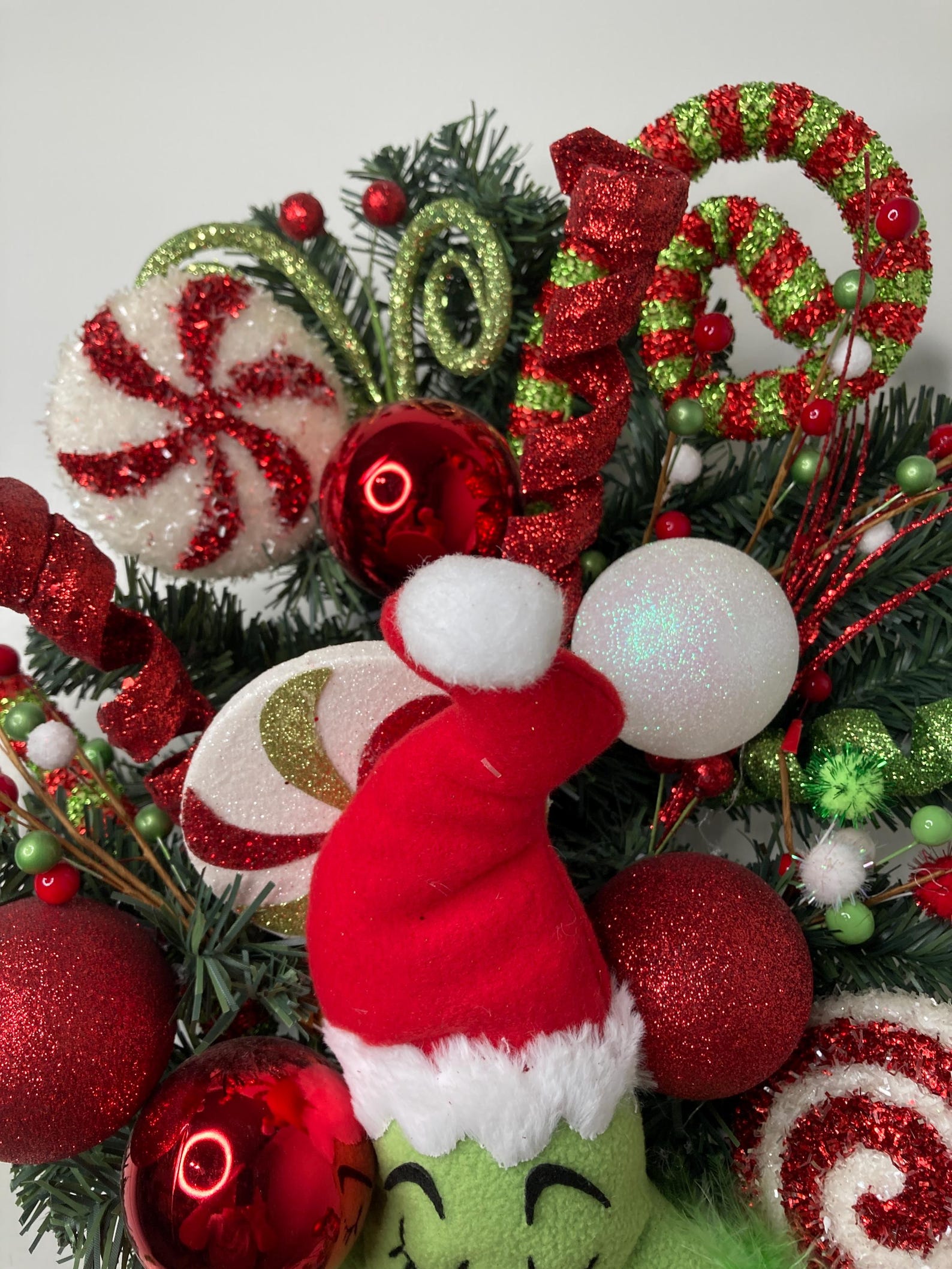 Grinch Inspired Swag,green Monster Swag, Grinch Inspired Christmas Swag ...