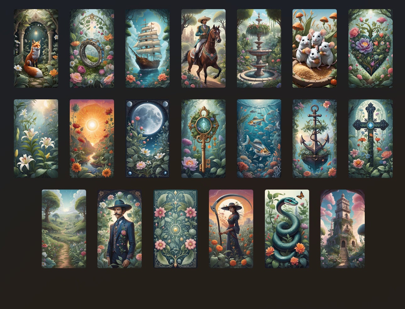 La Lenormand Botanica Original Designed Lenormand Deck Download & Print ...