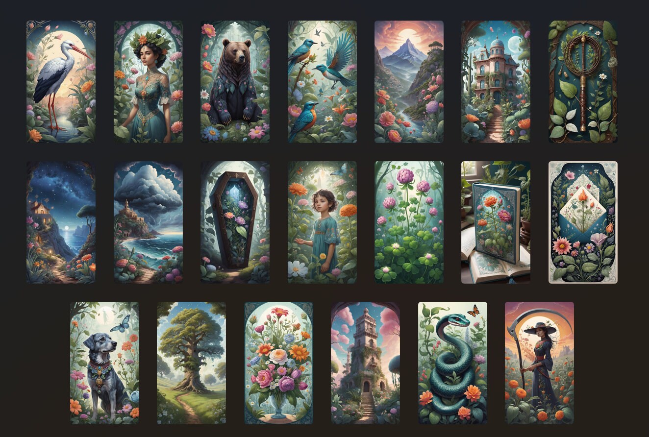La Lenormand Botanica Original Designed Lenormand Deck Download & Print ...