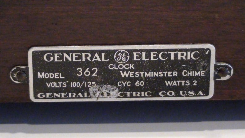 Ultra-rare Working 1937 General Electric Model 362 Westminster Chime ...