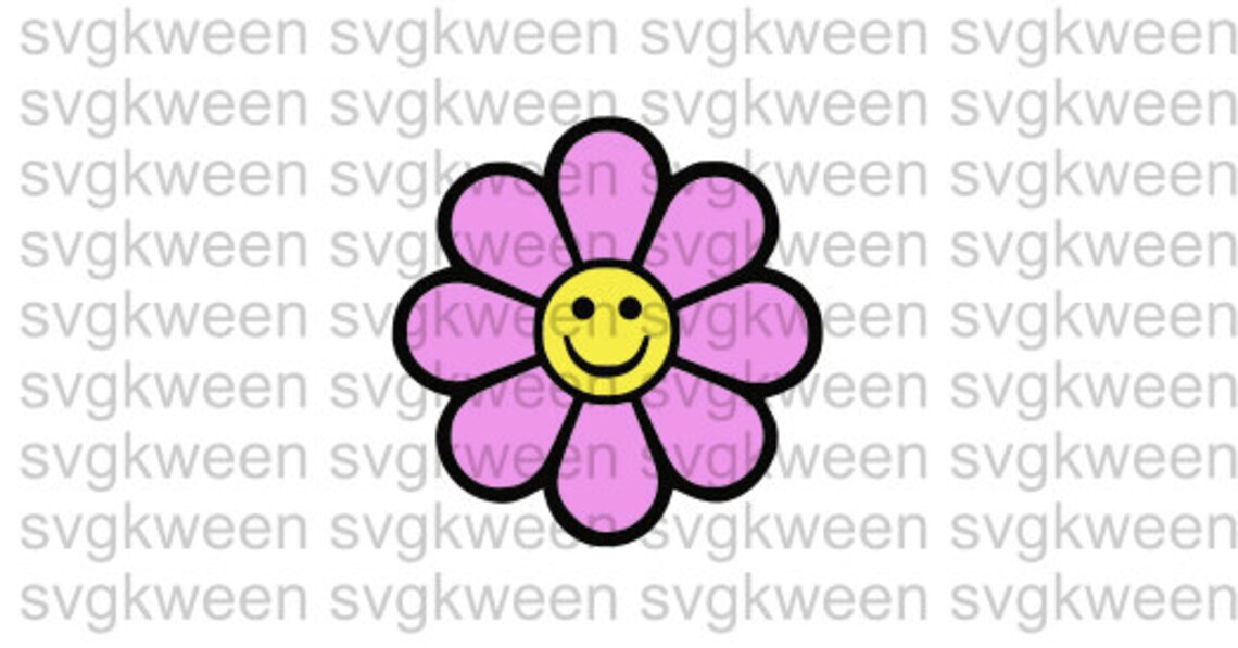 Smiley Face Daisy Svg Cut File | Commercial Use | Instant Download ...