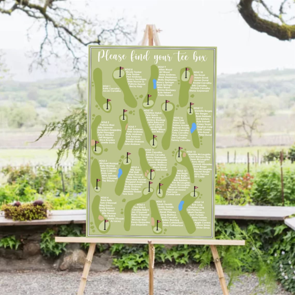 Golf Seating Chart, Custom Digital Download, Printable Seating Chart ...