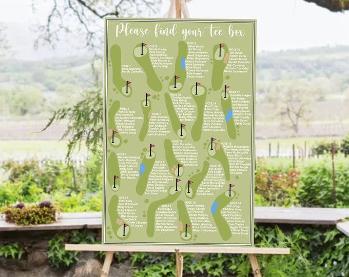 Golf Seating Chart, Custom Digital Download, Printable Seating Chart ...