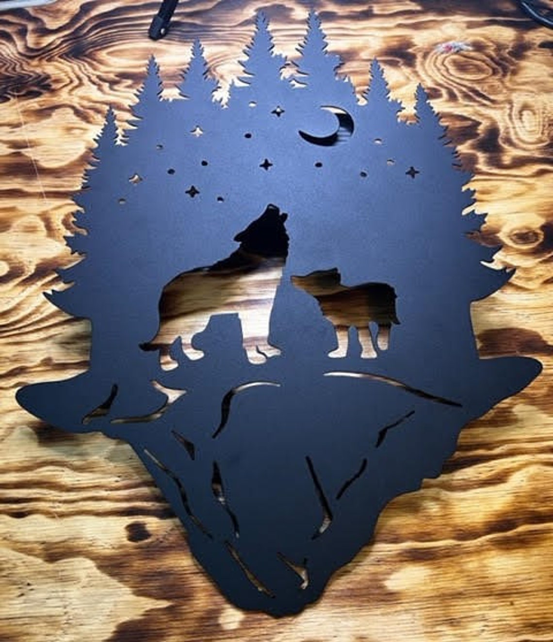 Custom Cut Powder Coated Wolf Wall Decor - Etsy