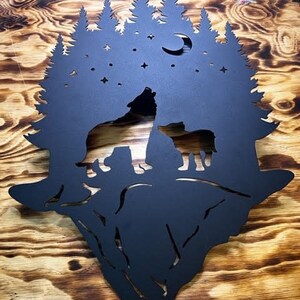 Custom Cut Powder Coated Wolf Wall Decor - Etsy