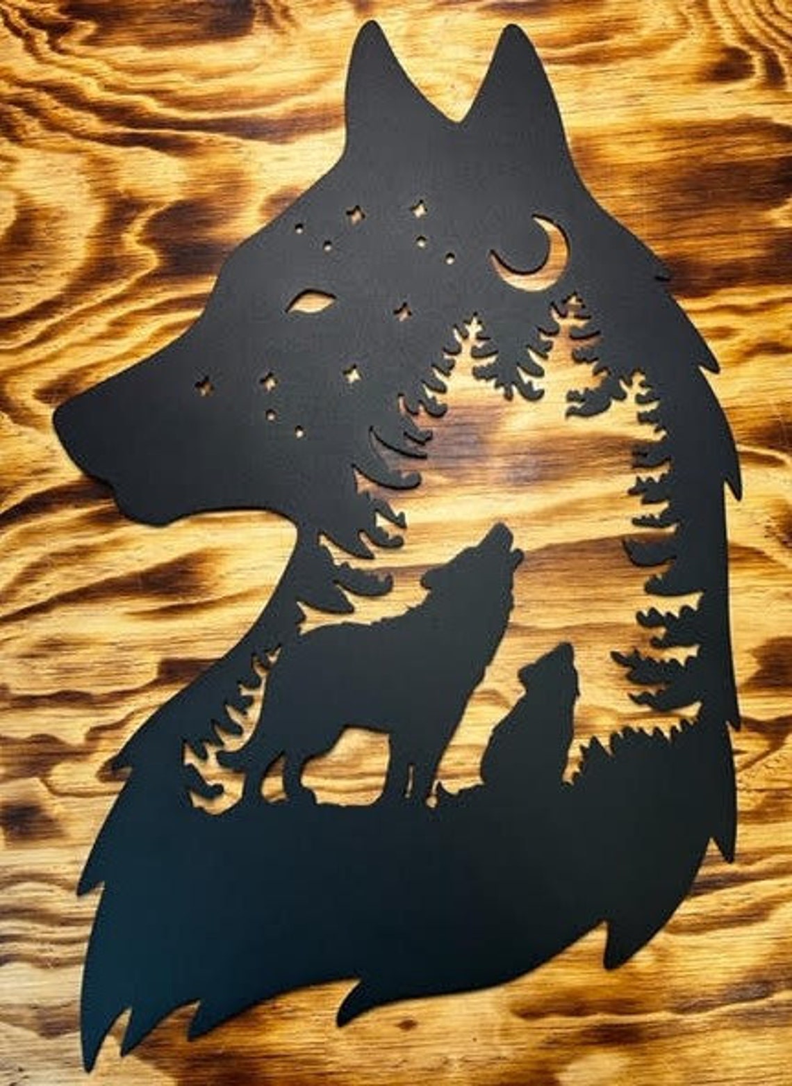 Custom Cut Powder Coated Wolf Wall Decor - Etsy