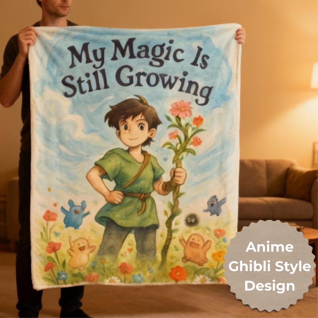 My Magic is Still Growing Blanket | Anime Studio Ghibli Style Plush ...