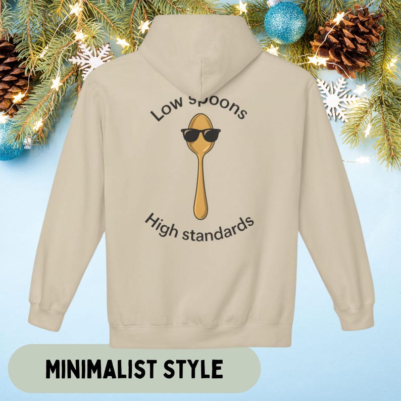 Minimalist Spoonie Hoodie "low Spoons High Standards", Medical Zebra ...