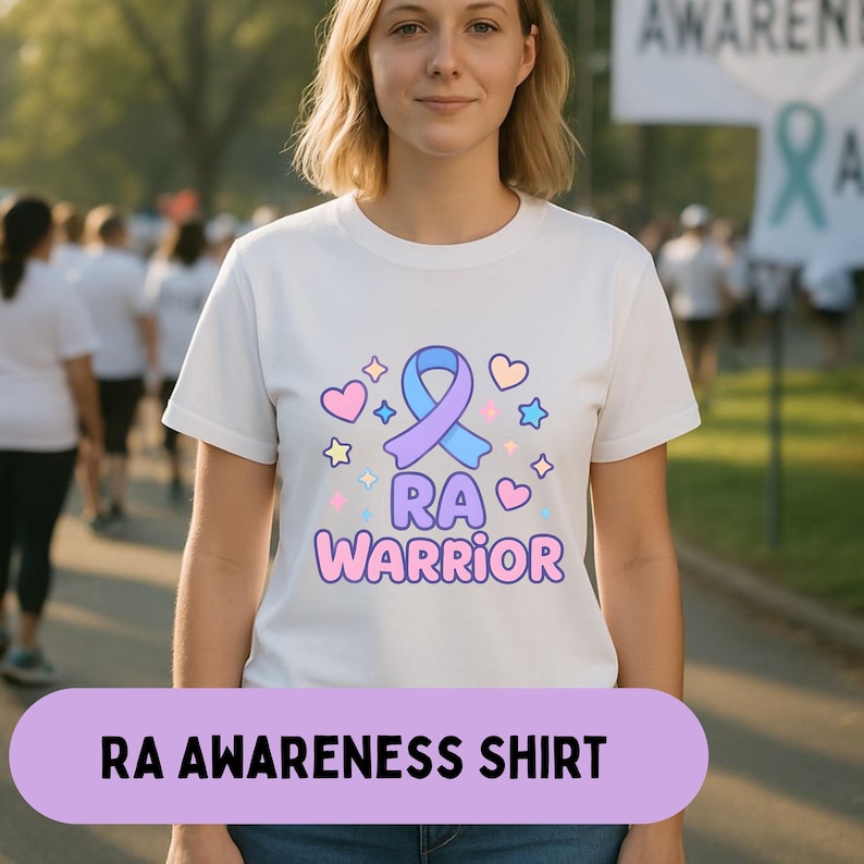 RA Warrior Shirt, Rheumatoid Arthritis Awareness Tee, Blue Purple ...