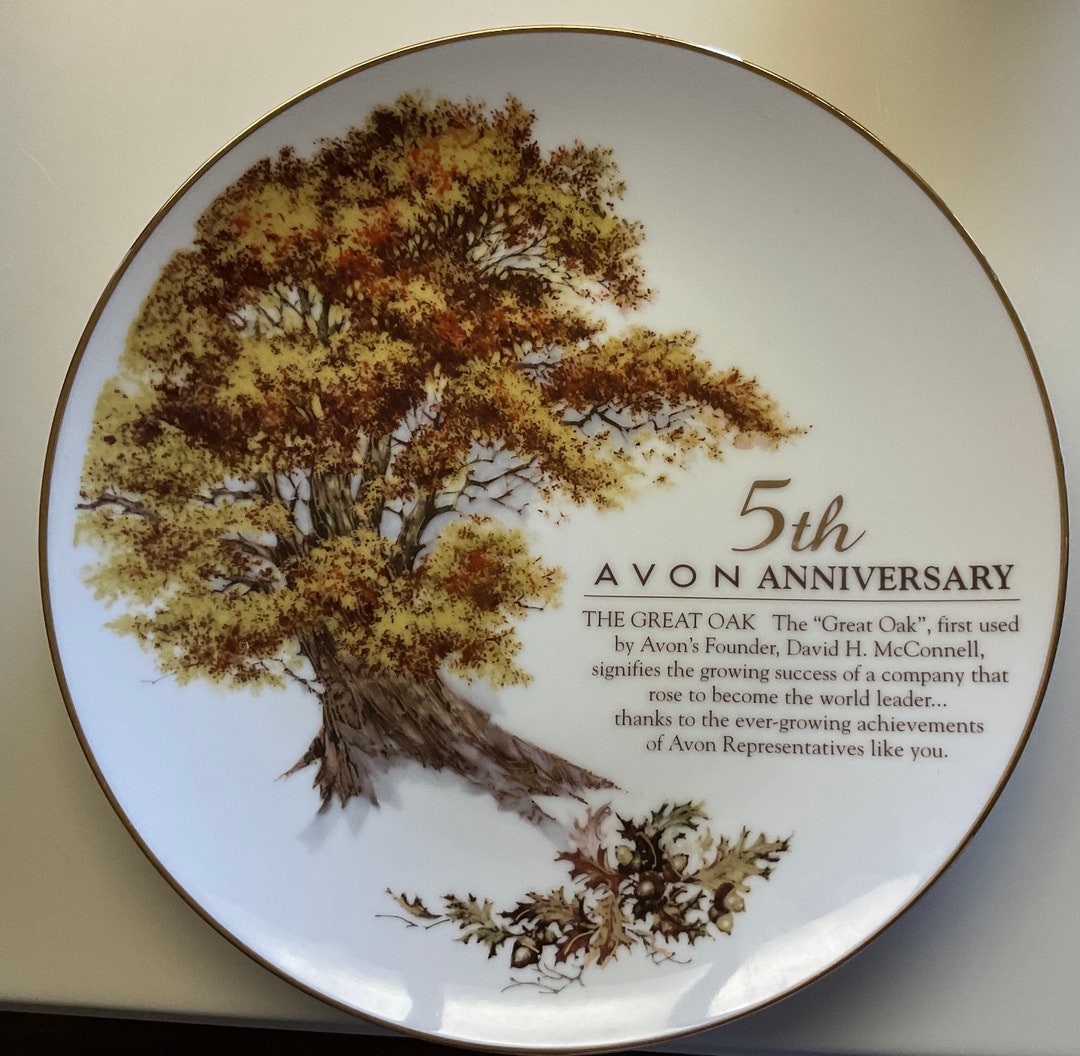 Avon 5th Anniversary Plate THE GREAT OAK for Avon Representative - Etsy