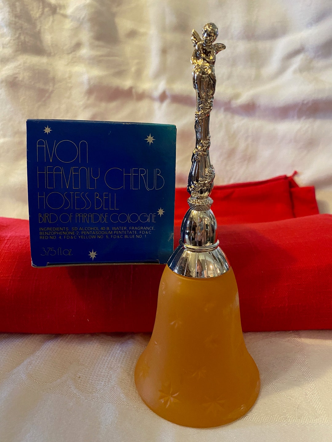 Avon Heavenly Cherub Hostess Bell With Bird of Paradise Cologne - Etsy