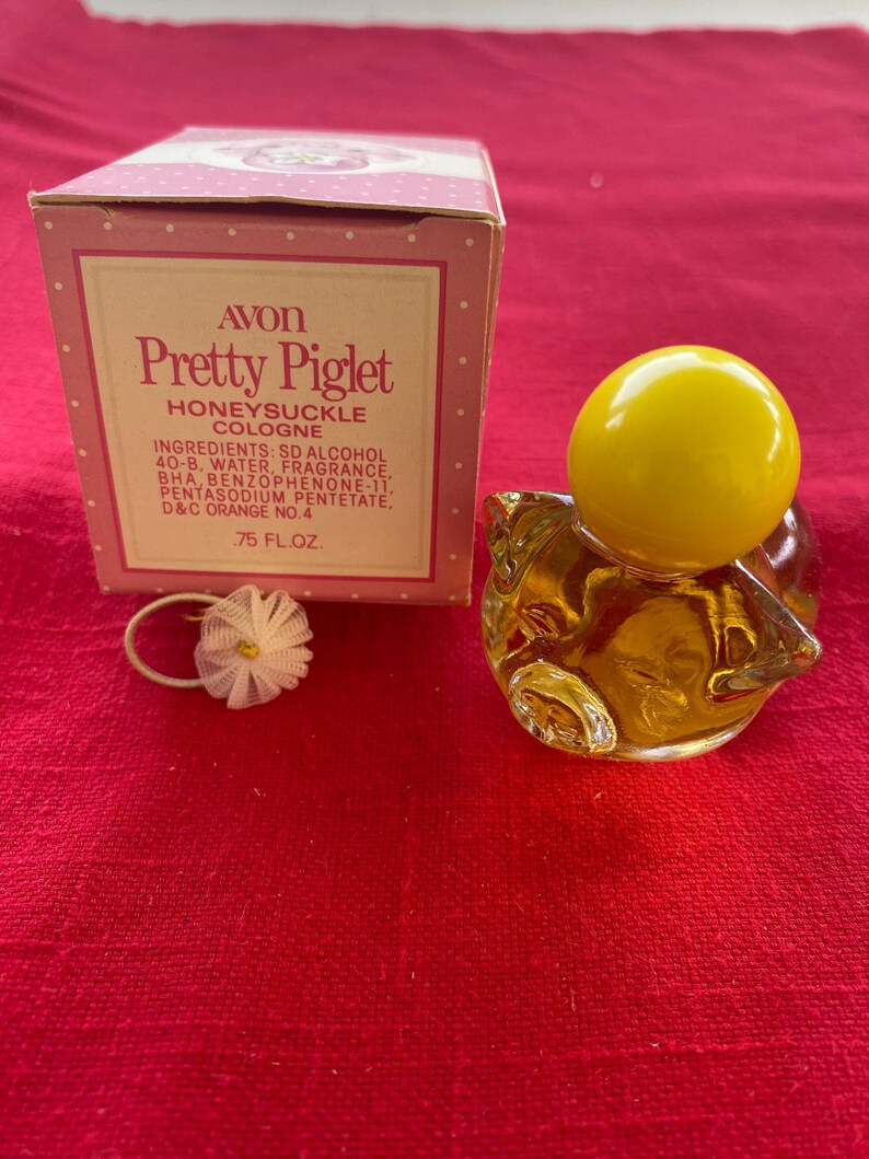 Avon Pretty Piglet Perfume Bottle With Honeysuckle Cologne,collectible ...