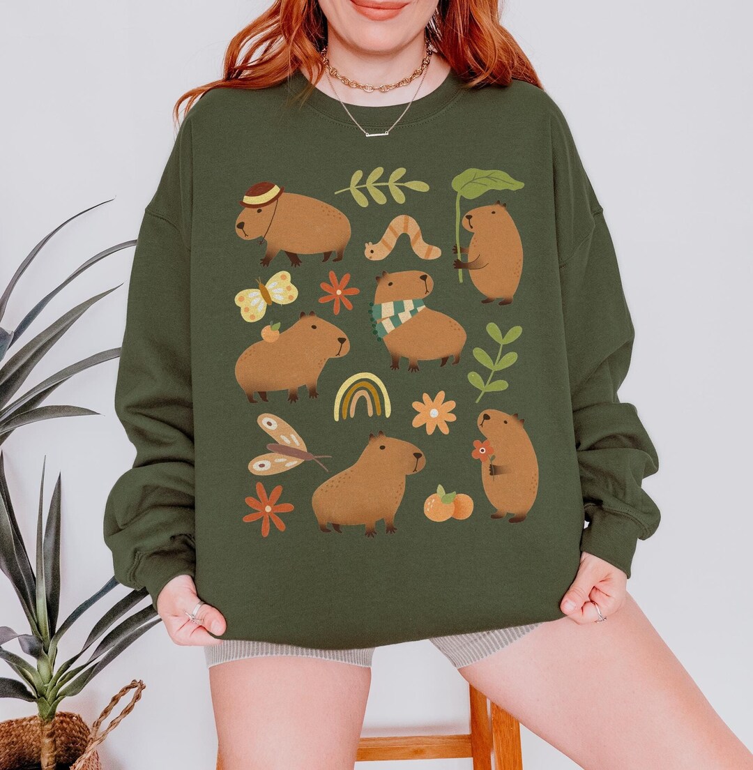 Capybara Shirt Capybara Sweatshirt Crewneck Clothing Capybara Gift ...