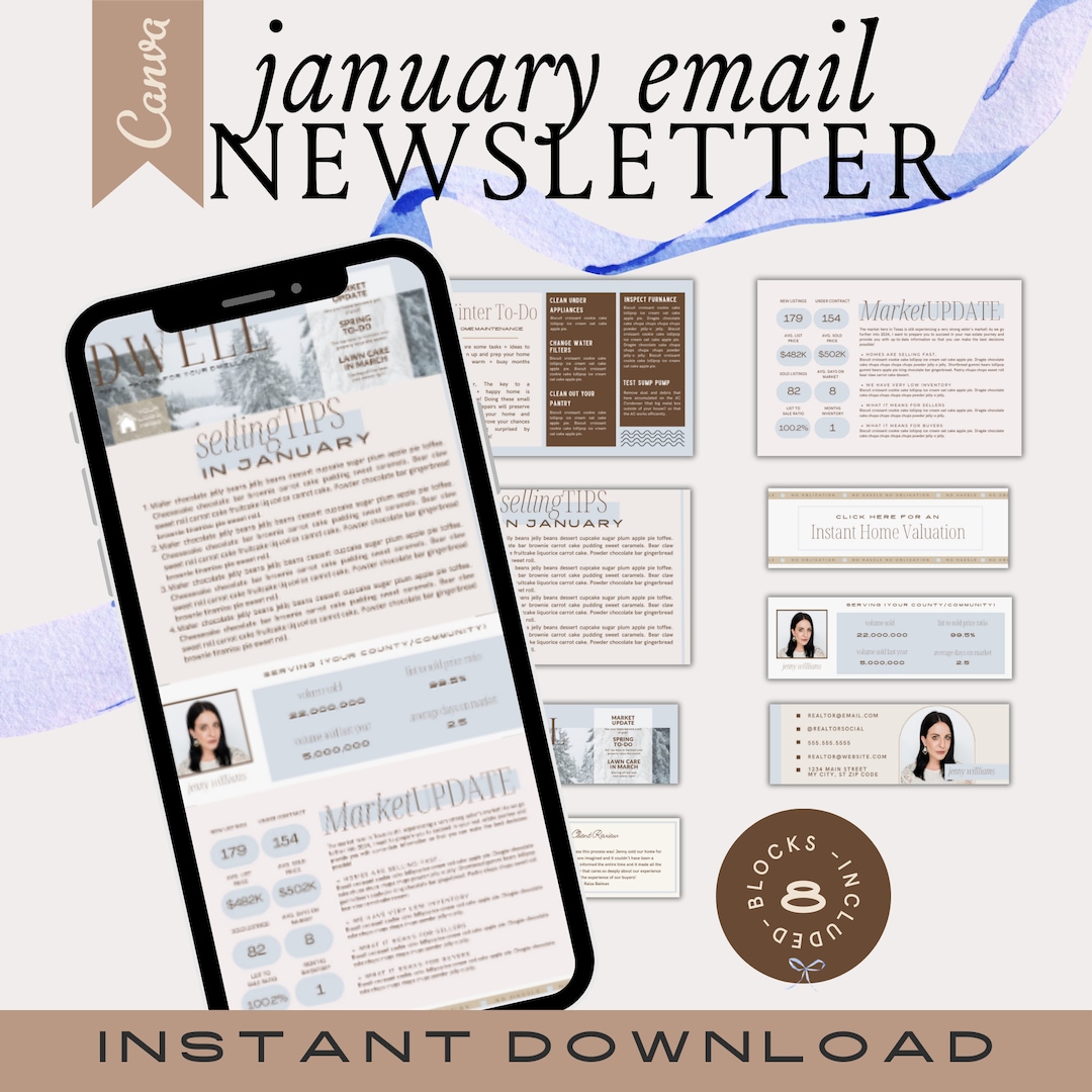 Real Estate January 2024 Newsletter, Realtor Newsletter, Realtor ...