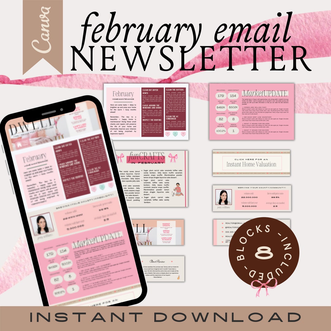 Real Estate February 2024 Newsletter, Realtor Newsletter, Realtor ...
