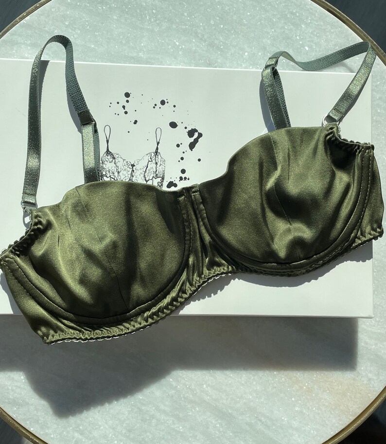 Luxurious Olive Green Natural Silk Bra. - Etsy