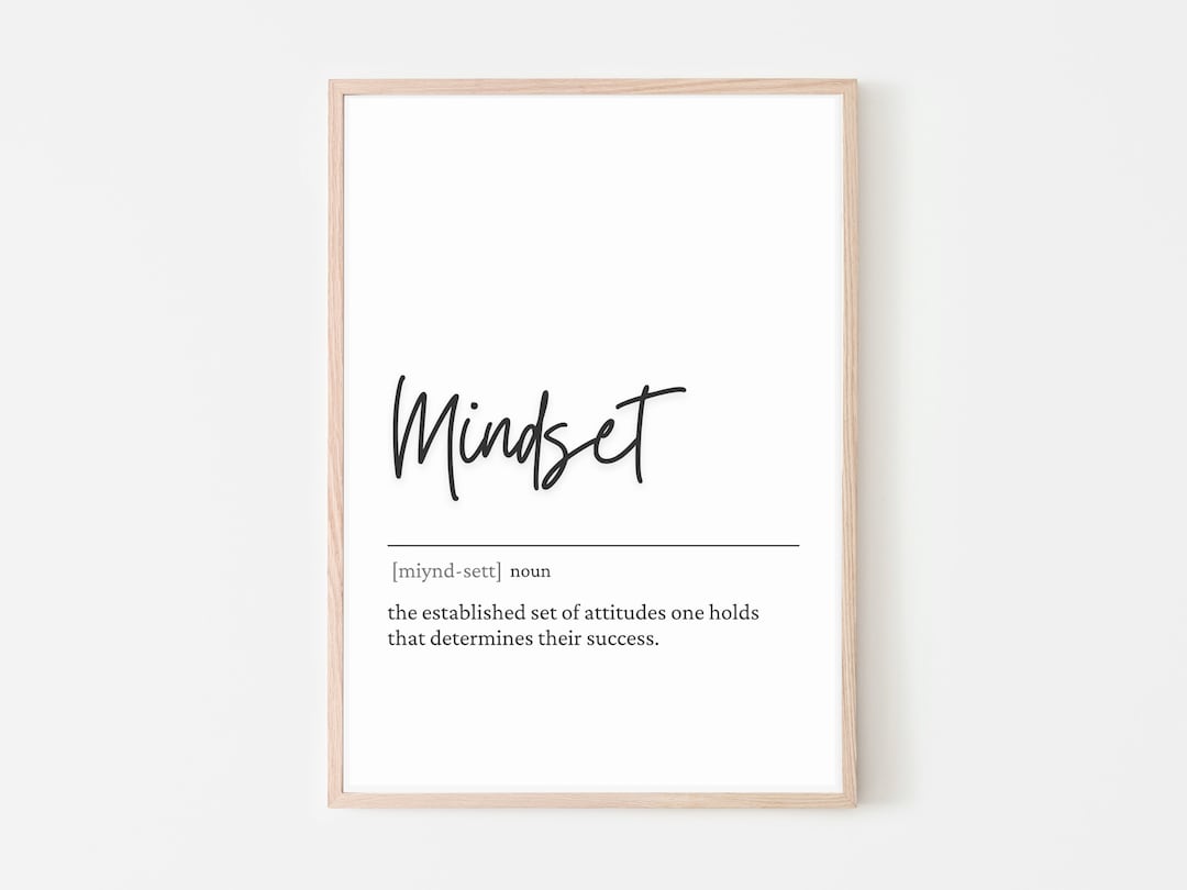 WHITE MINDSET DEFINITION Printable Wall Art Motivational Print Digital ...