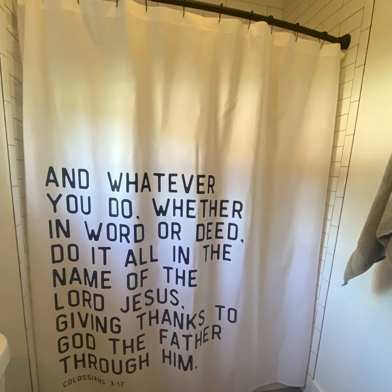 Custom Bible Verse Shower Curtain, Verse Shower Curtain, Life Verse ...
