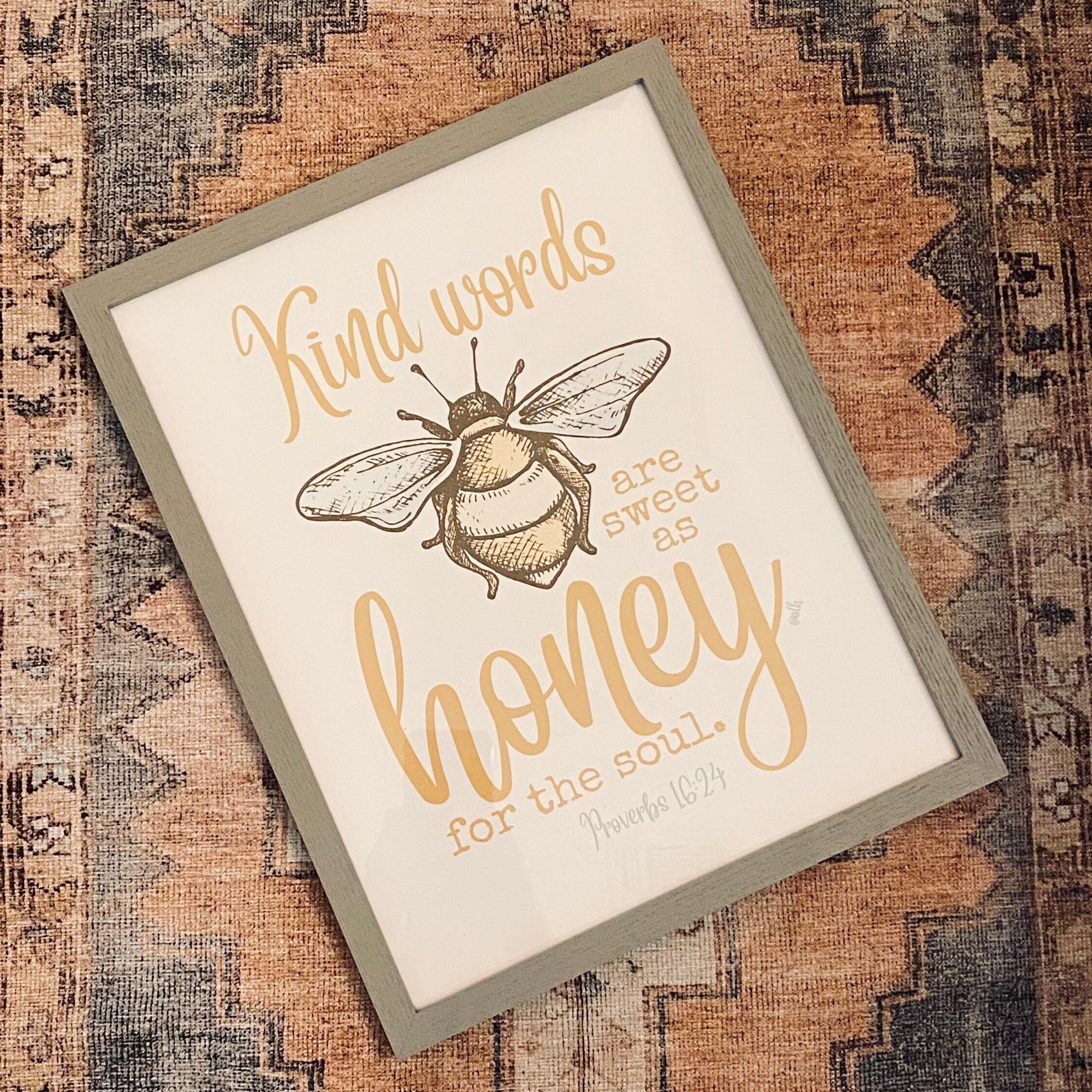Kind Words Print Kind Words Poster Bee Print Honey Bee - Etsy