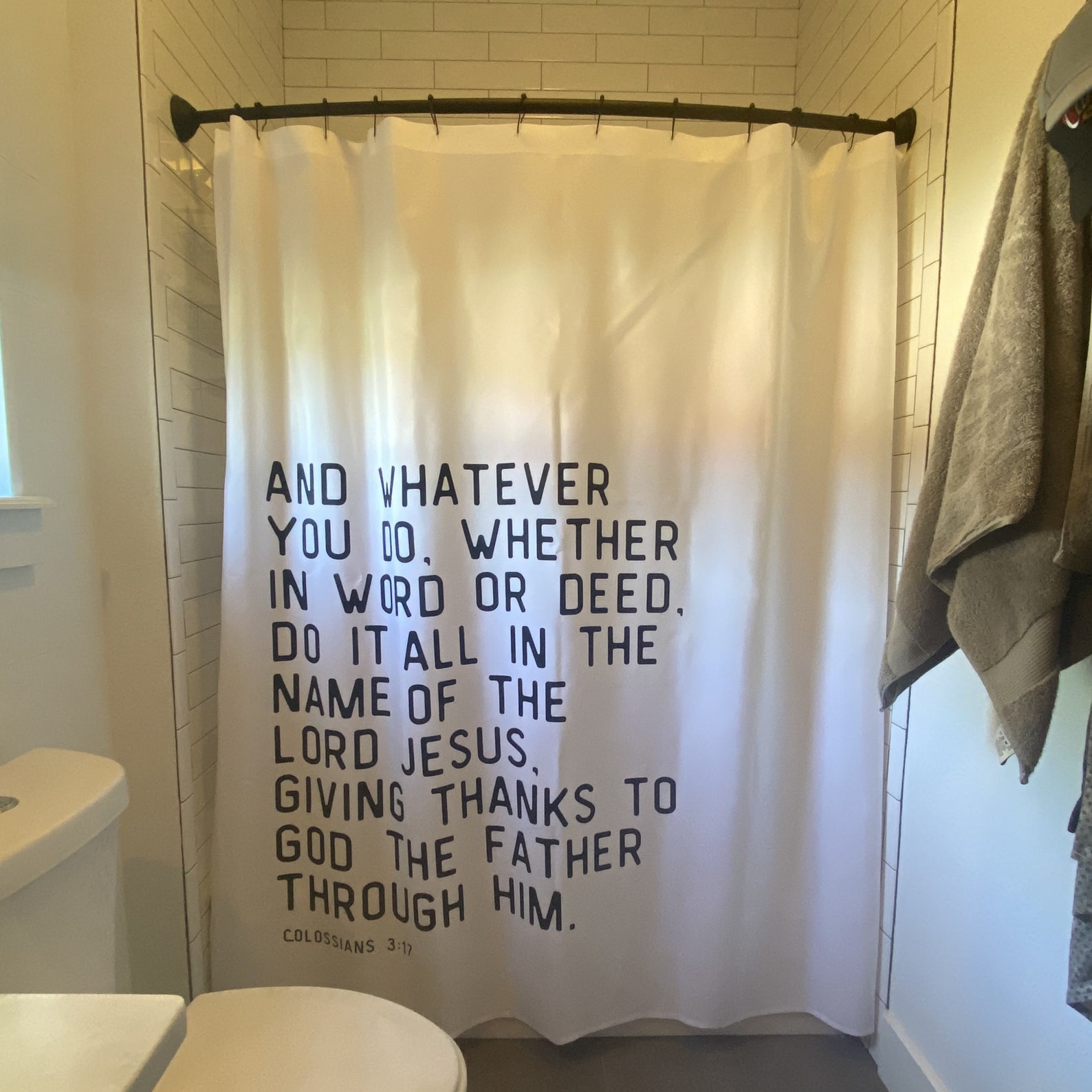 Custom Bible Verse Shower Curtain, Verse Shower Curtain, Life Verse ...