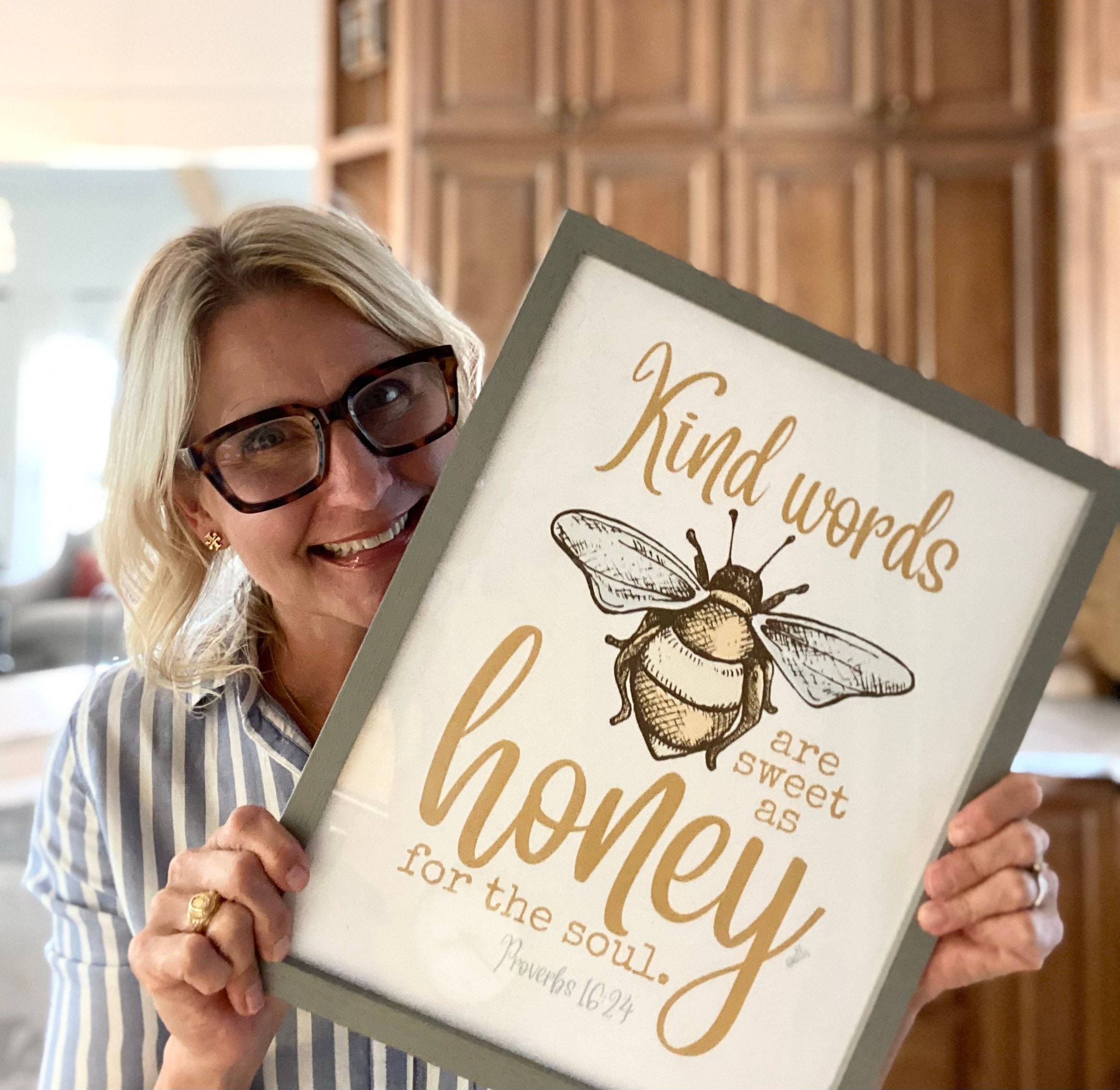 Kind Words Print Kind Words Poster Bee Print Honey Bee - Etsy