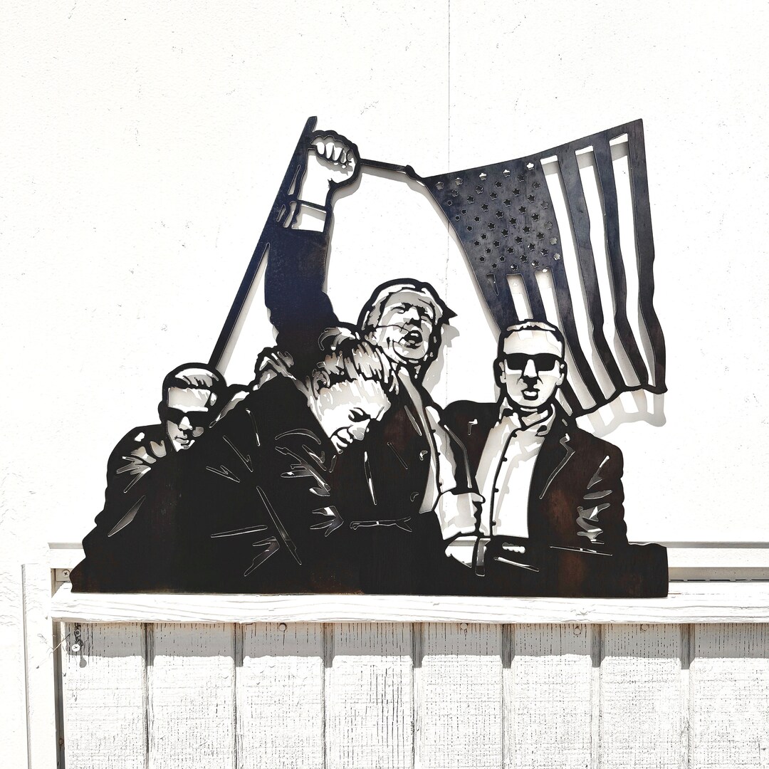 Trump Metal Assassination Sign | Rustic Bare Metal - Etsy