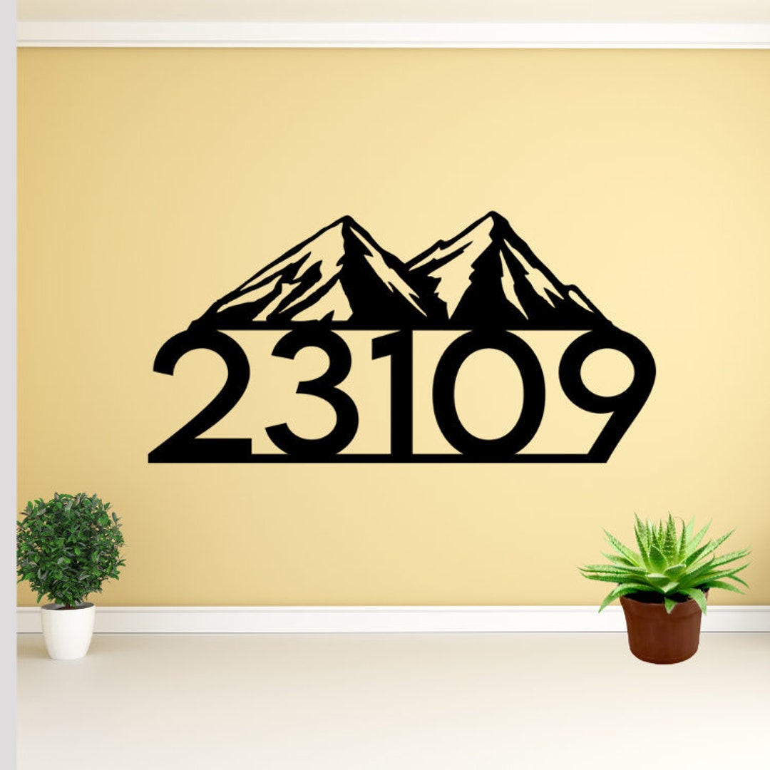 Modern Mountain Address Sign - Etsy