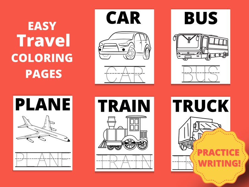 5 Easy Travel Printables + Practice Writing! - Etsy