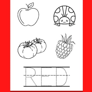 6 Easy Practice Rainbow Colors Coloring Pages - Etsy