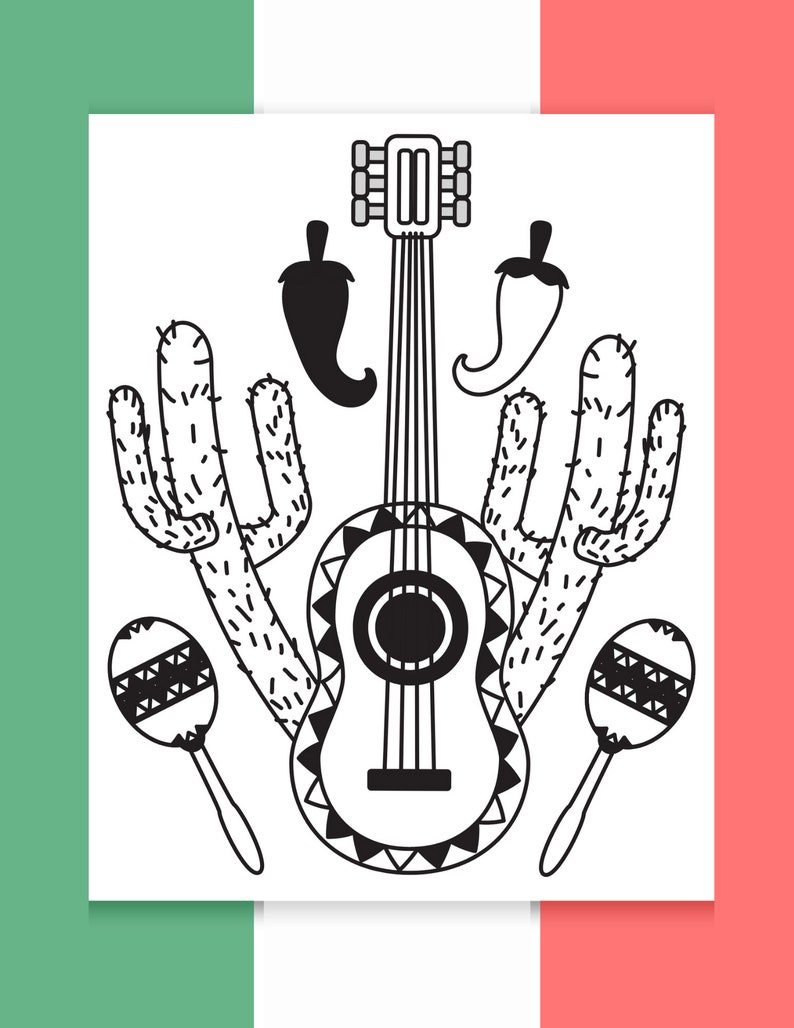 5 Easy Cinco De Mayo Coloring Pages - Etsy